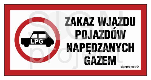 SA048 No entry for gas powered vehicles 40 x 20 cm \ FN - folia ...