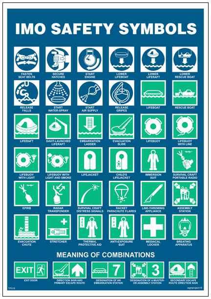 TP018 IMO safety symbols 31,5 x 45 cm \ FN - folia samoprzylepna ...