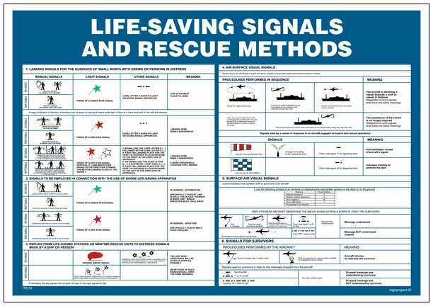 TP019 Life-saving signals and rescue methods 31,5 x 45 cm \ TS - płyta ...