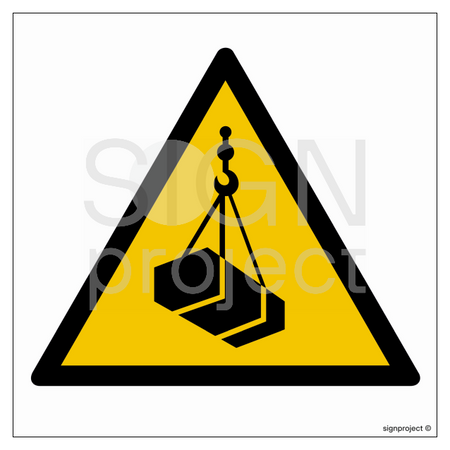 GD015 Hanging load (hanging objects) warning - sheet of 12 stickers 5 x ...