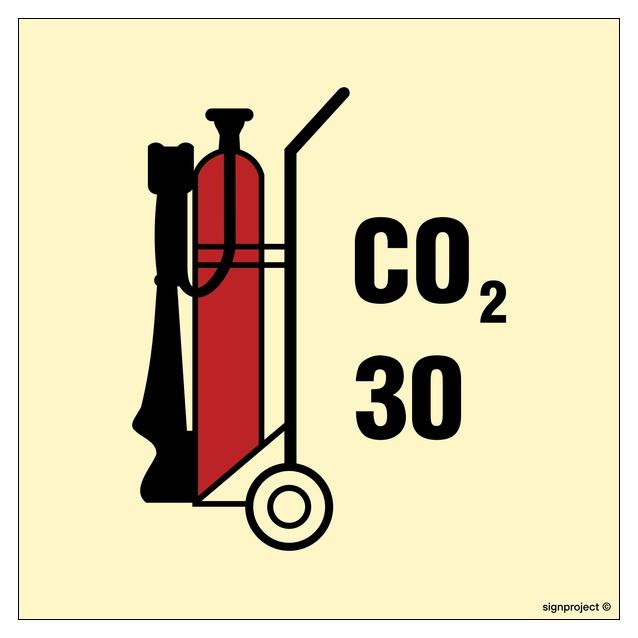 FA086 30kg Wheeled CO 2 fire extinguisher 10 x 10 cm \ TS - płyta TD ...