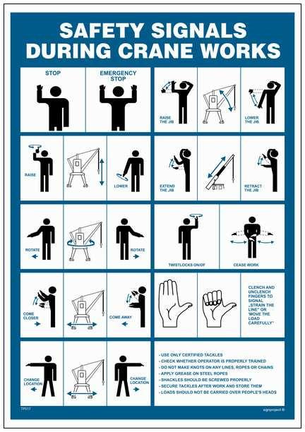 TP017 Safety signals during crane works 31,5 x 45 cm \ FS - folia ...