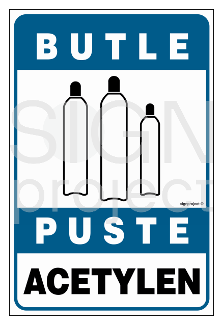 JD047 Empty acetylene cylinders 50 x 75 cm \ PN - płyta sztywna 1mm ...