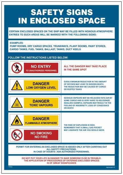 TP004 Safety signs in enclosed spaces 31,5 x 45 cm \ FS - folia ...