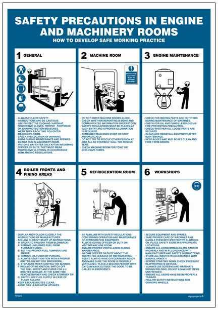 TP023 Safety precautions in engine and machinery rooms 31,5 x 45 cm ...
